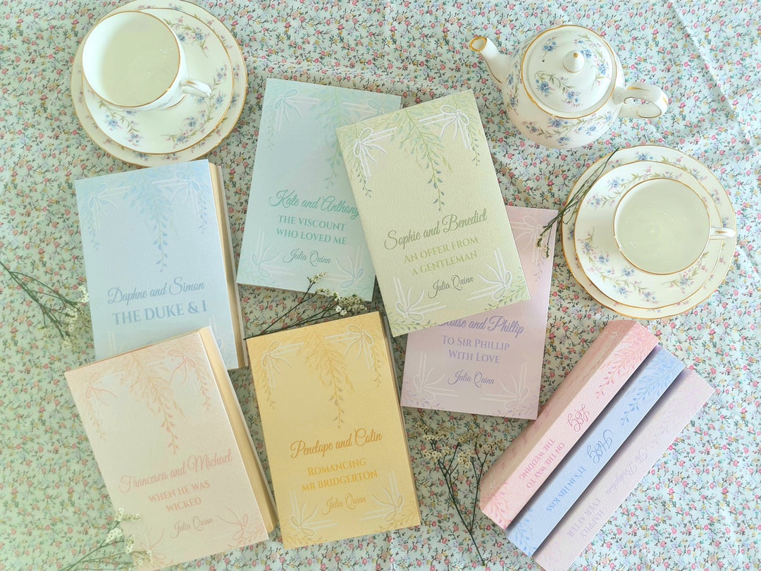 Bridgerton HARDBACK Dust Jacket, Book Cover, Book Dust Cover Set of 9 ...