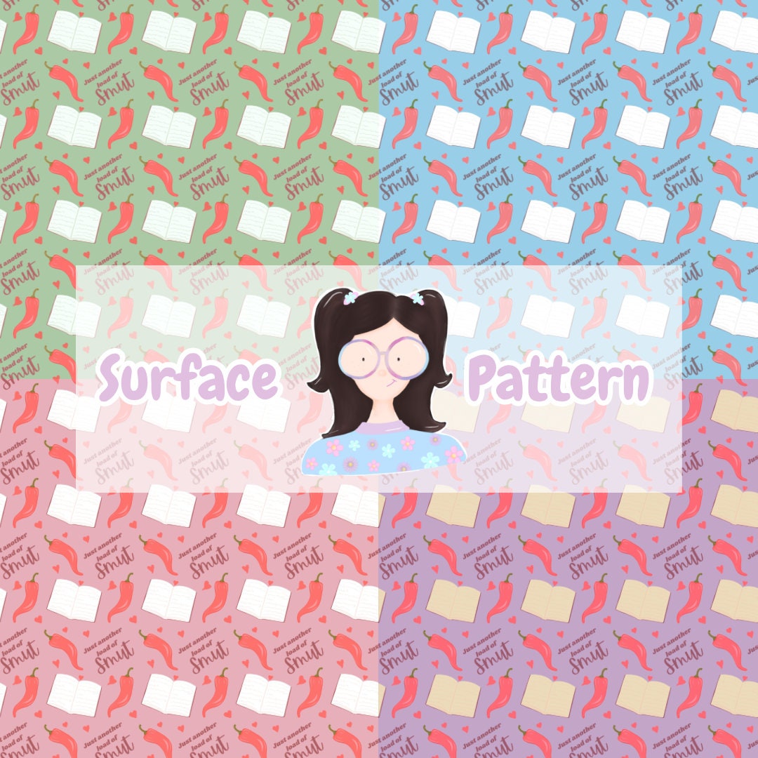 Printable Smut Book Surface Pattern, Seamless Repeating Pattern ...