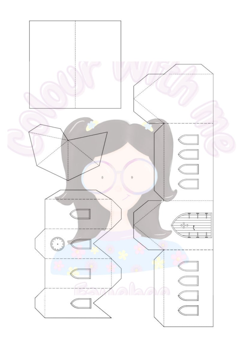 Printable Paper House Template Digital, Make Your Own Tiny Village. 4 ...