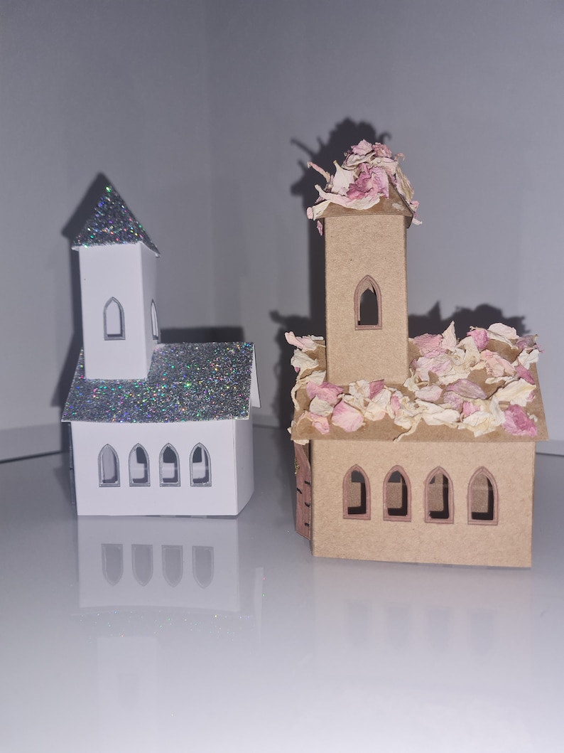 DIY Paper Church Kit: Kraft & White Cardstock Miniature Houses - Etsy