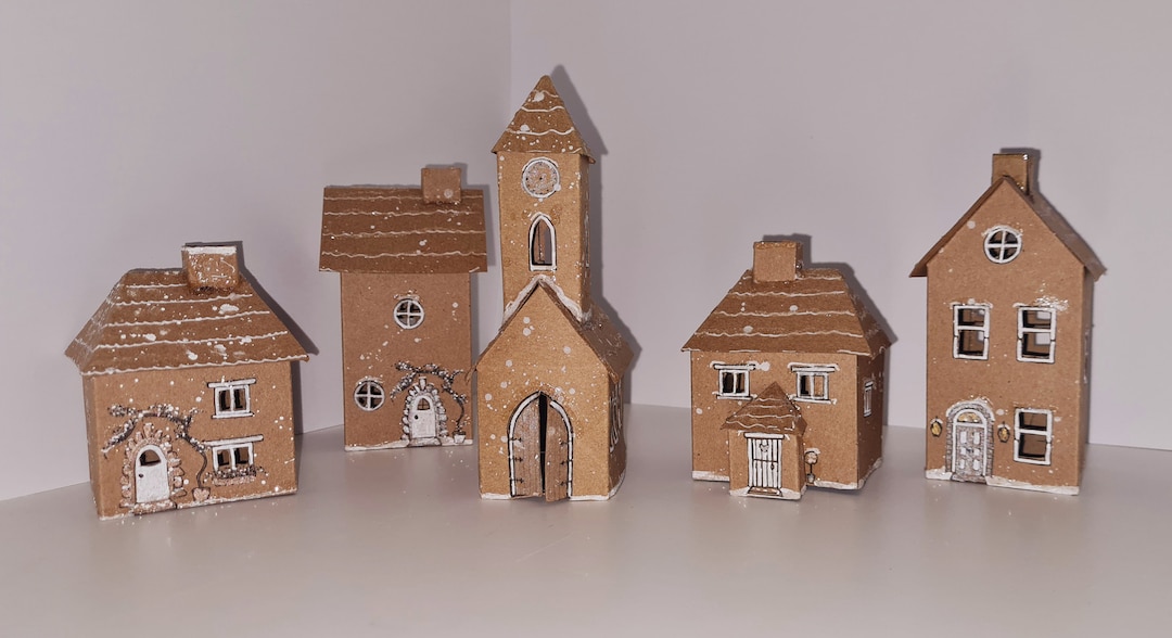 DIY Kraft Card Village Kit: Miniature Paper Houses - Etsy