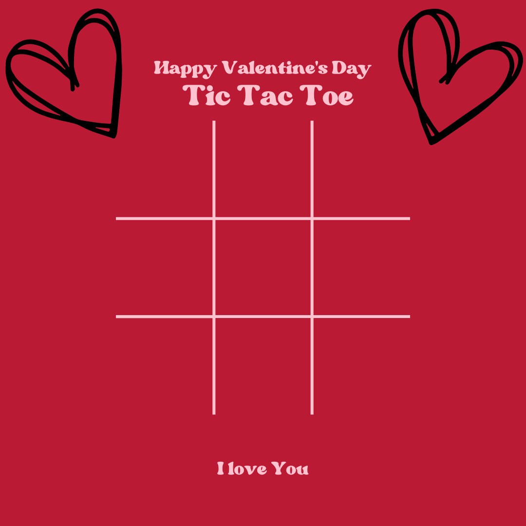Tic Tac Toe Printable Valentine's Day, School Valentines, Work ...