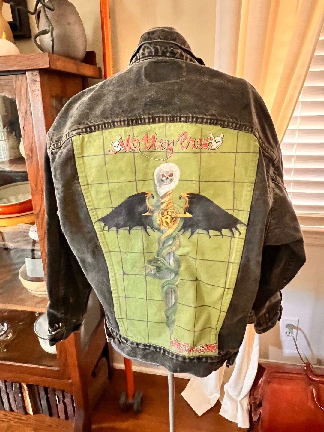 Handpainted Dr Feelgood Motley Crue Vintage Levi's Denim Jacket - Etsy