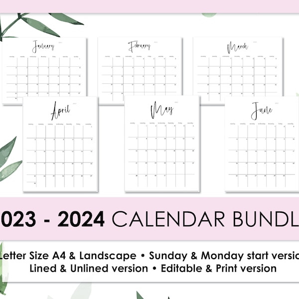 2024 Plain Calendar - Etsy