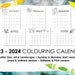 2023 2024 Colouring Calendar Bundle | Kids, Printable, Editable ...