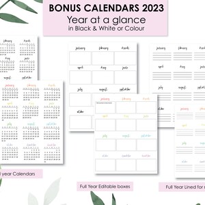 2023 2024 Printable Calendar Bundle | Portrait, Editable, Monthly ...