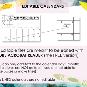 2023 2024 Colouring Calendar Bundle | Kids, Printable, Editable ...