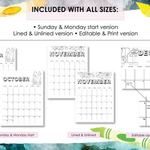 2023 2024 Colouring Calendar Bundle | Kids, Printable, Editable ...