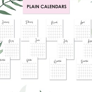 2023 2024 Printable Calendar Bundle | Portrait, Editable, Monthly ...