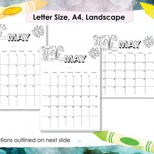 2023 2024 Colouring Calendar Bundle | Kids, Printable, Editable ...