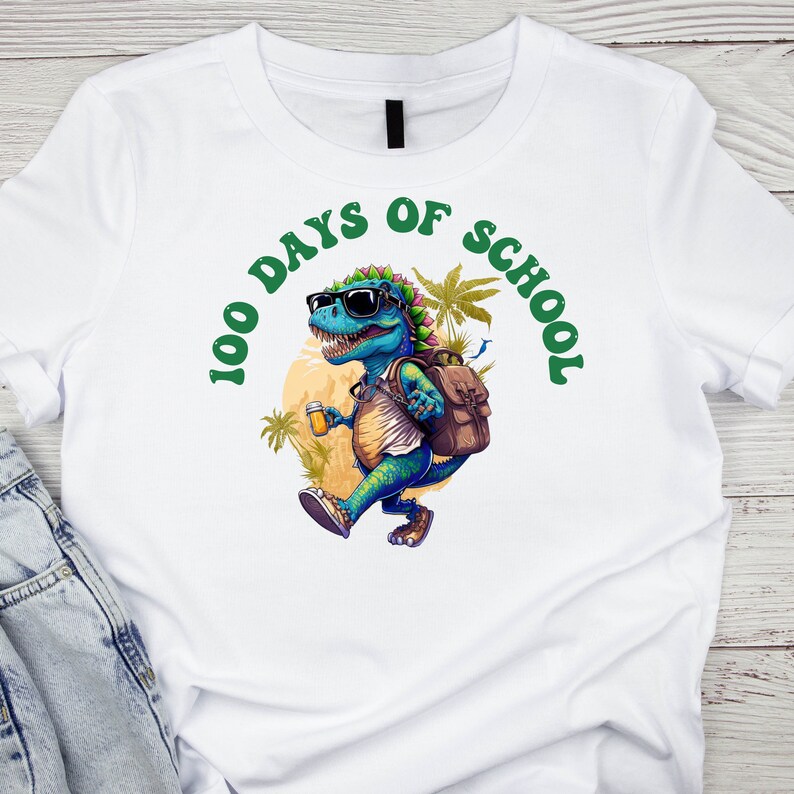 Dinosaur 100 Days of School PNG, Happy 100th of School SVG, Dino Lovers ...