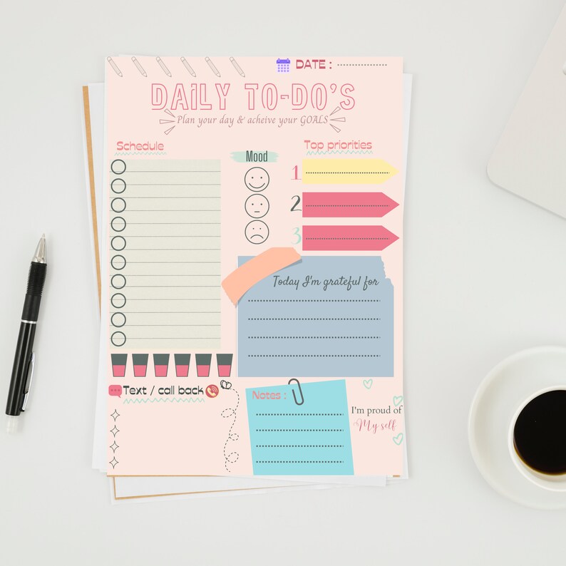 ADHD DAILY Planner, CHECKLIST Template, Adhd Digital Planner, Digital ...