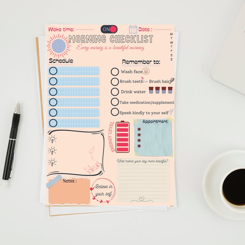 ADHD DAILY Planner CHECKLIST Template Adhd Digital Planner - Etsy