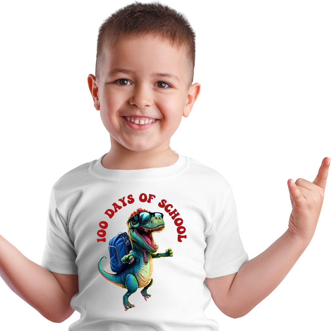 Dinosaur 100 Days of School Png, Happy 100th Day of School Svg, Dino ...