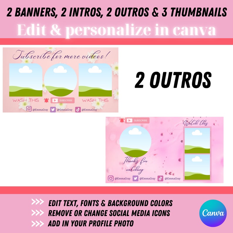 YOUTUBE BRAND KIT, Template Canva, Brand Kit Template, Youtube Channel ...