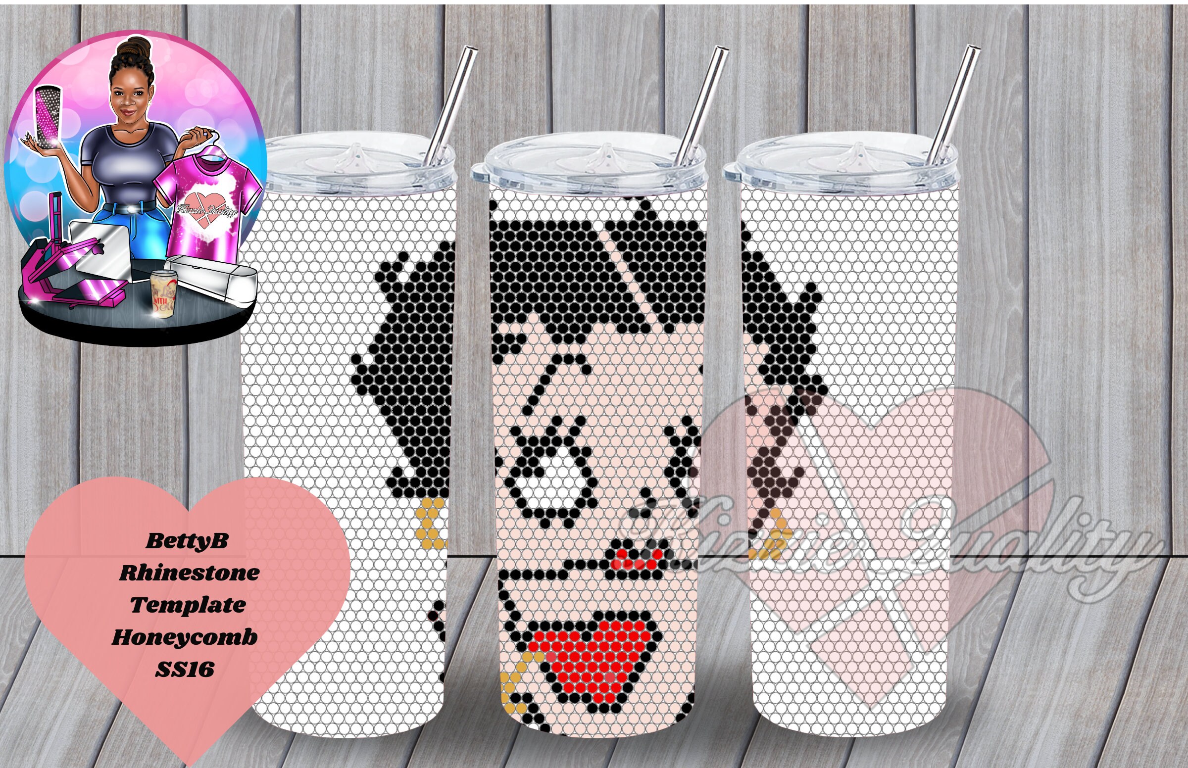 Betty Rhinestone Template 20oz SS16, PNG Rhinestone Guide, Rhinestone ...