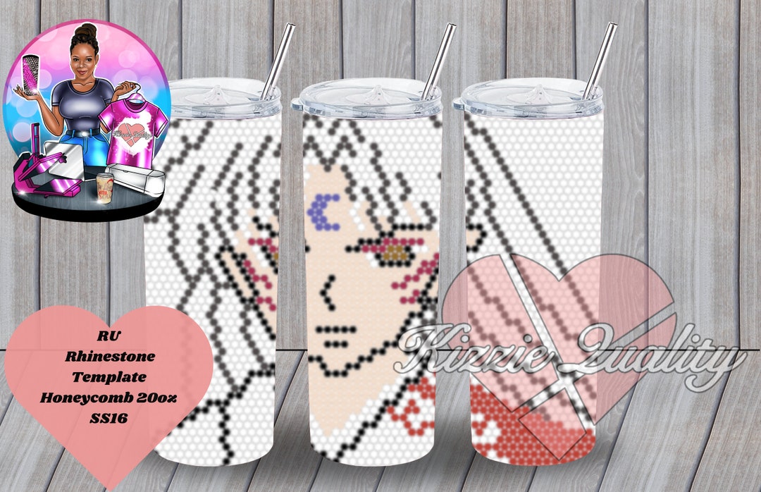 Ru Anime Rhinestone Tumbler Template 20oz SS16, PNG Rhinestone Guide ...