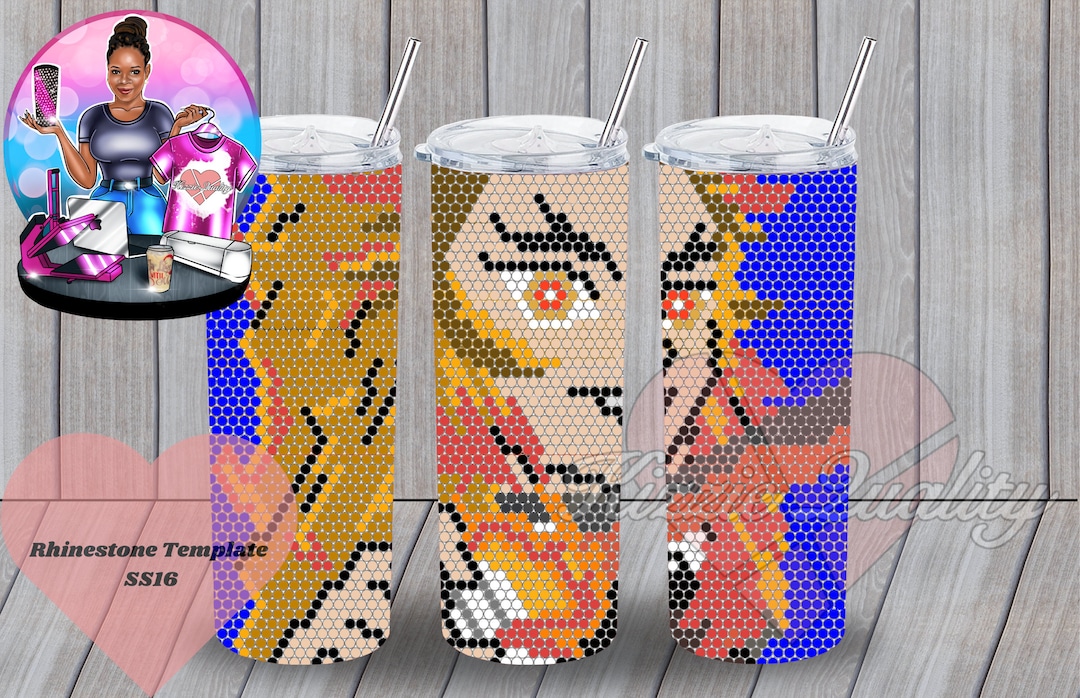 Demon Ren Rhinestone Tumbler Template 20oz SS16, PNG Rhinestone Guide ...