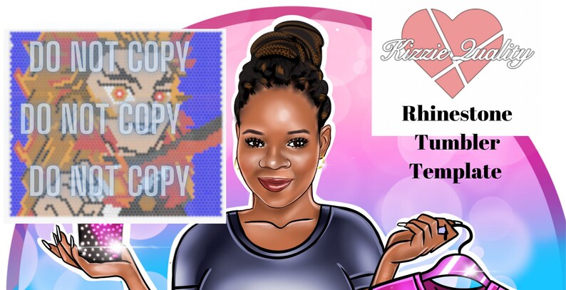 Custom Rhinestone Tumbler Template, PNG Rhinestone Guide, Rhinestone ...