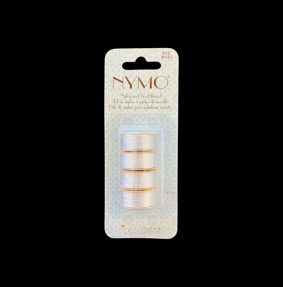 White Nymo Beading Thread, 4 Bobbin Set in Size 00,0,B,D - Etsy