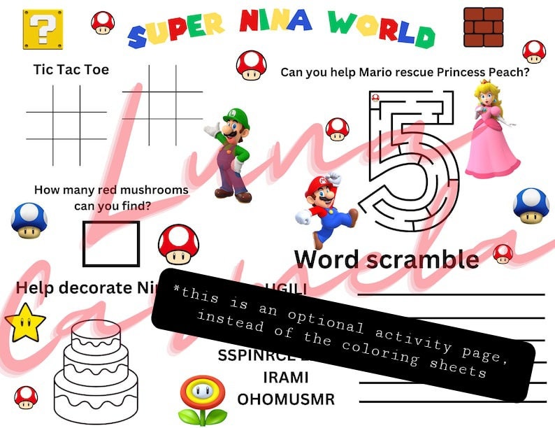 Mario - Party Favors Play Doh + Crayons - Etsy