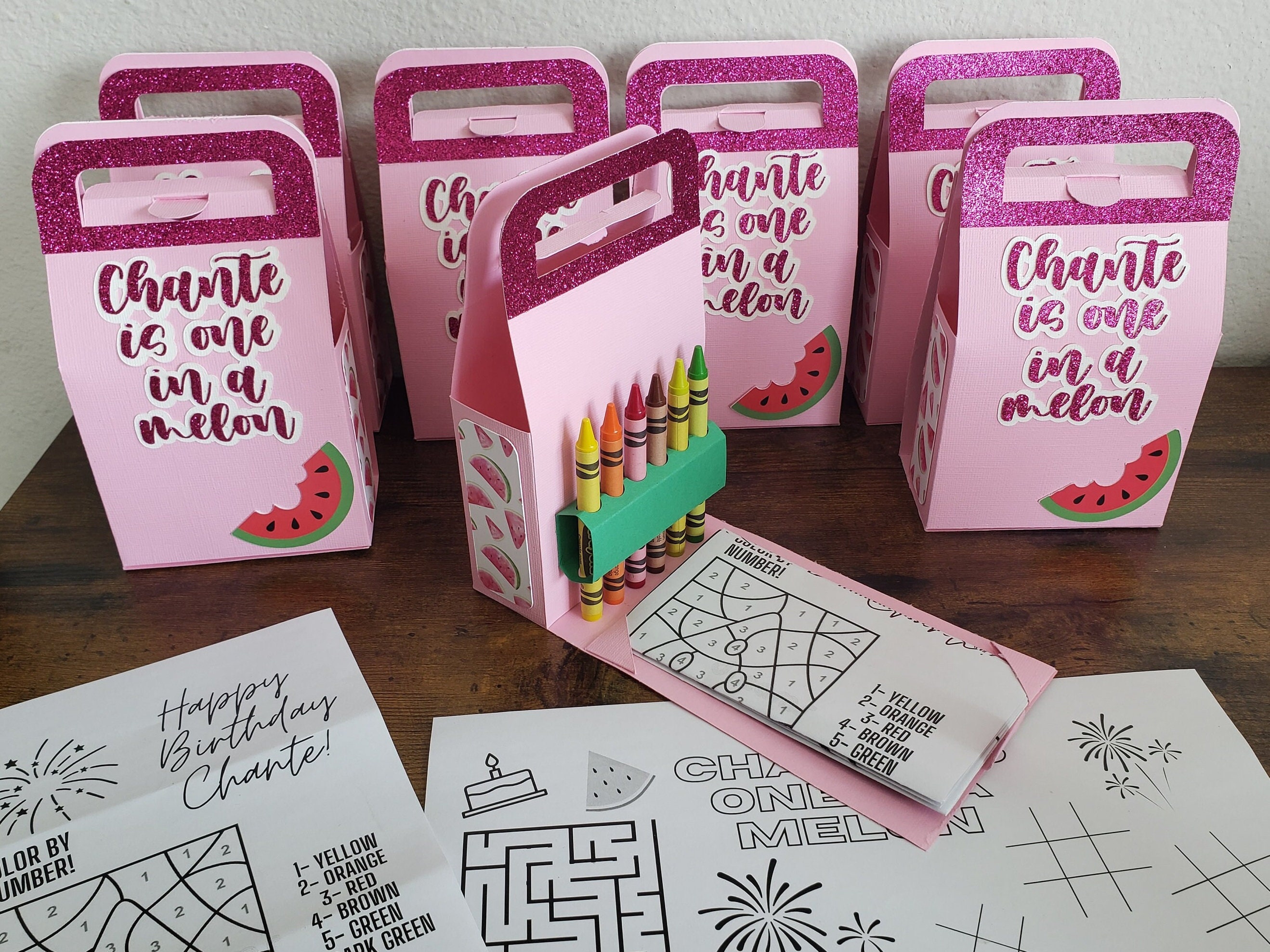 Party Favors One in a Melon Watermelon Activity Mat Crayons - Etsy