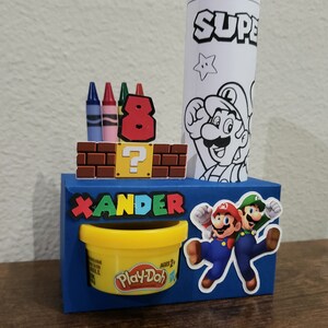 Mario - Party Favors Play Doh + Crayons - Etsy