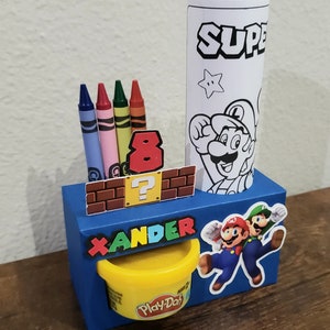 Mario - Party Favors Play Doh + Crayons - Etsy