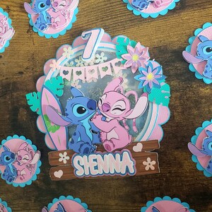 ANGEL STITCH - Shaker Cake Topper - Cupcake Toppers - Etsy