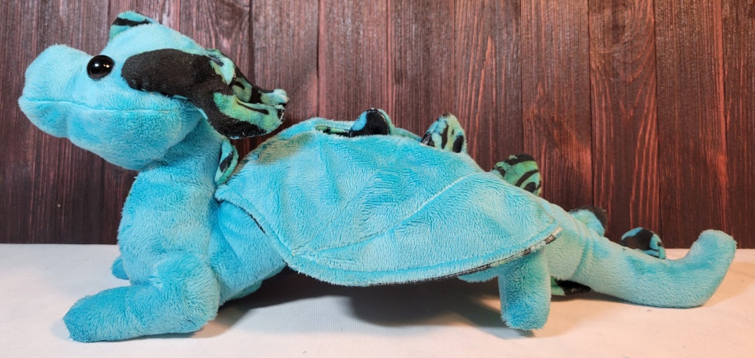 Plush Animal Shoulder Dragon - Teal Monstera - Etsy