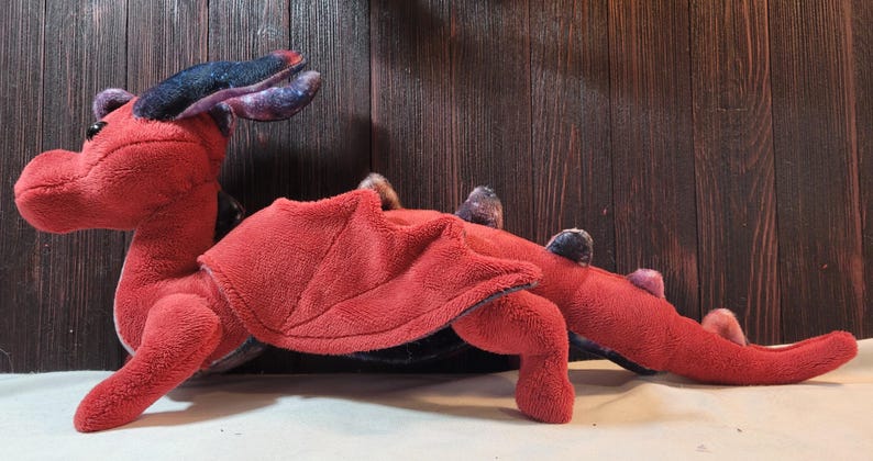 Plush Animal Shoulder Dragon - Crimson Nebula - Etsy