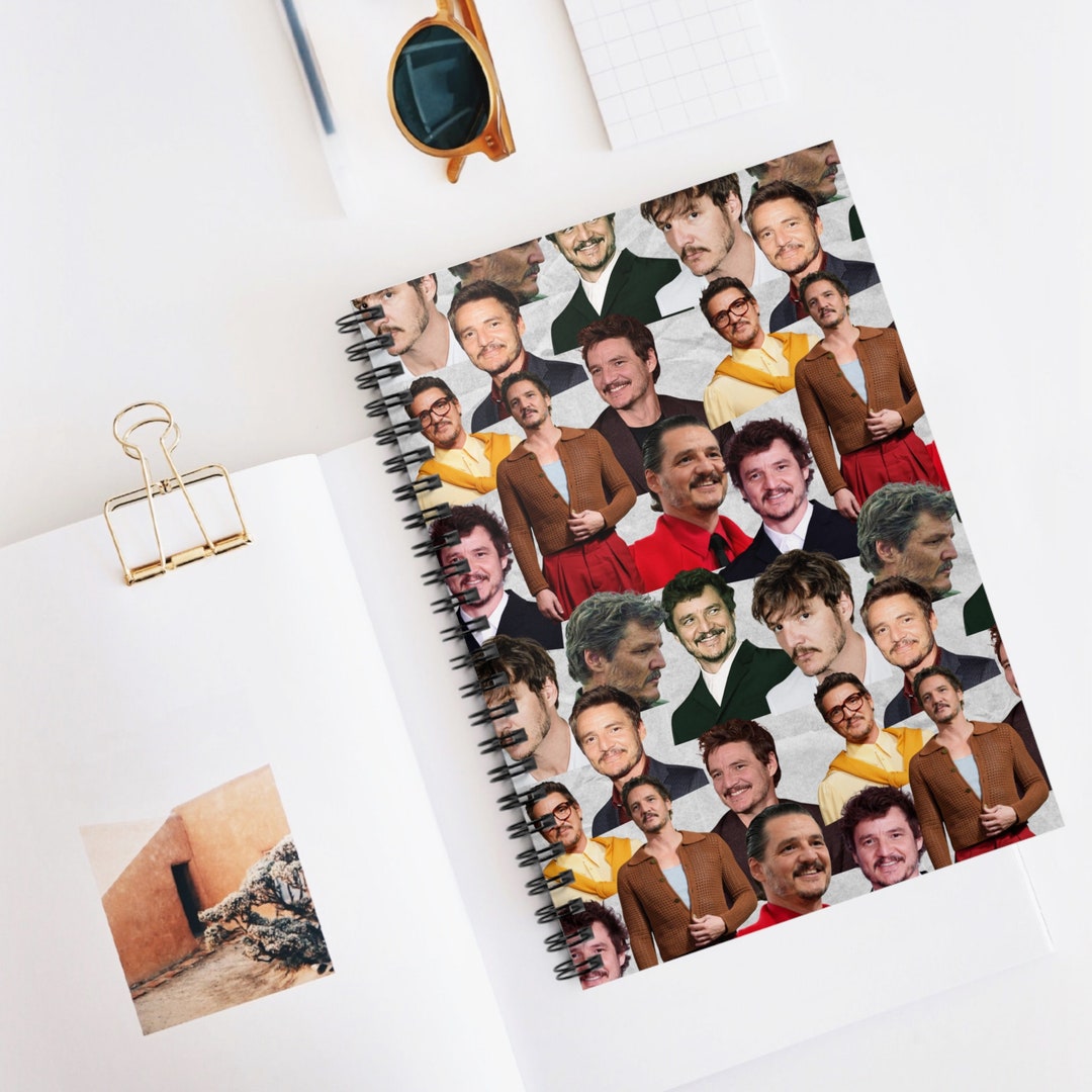 Pedro Pascal Collage Spiral Notebook: 118 Page Ruled Line Journal - Etsy