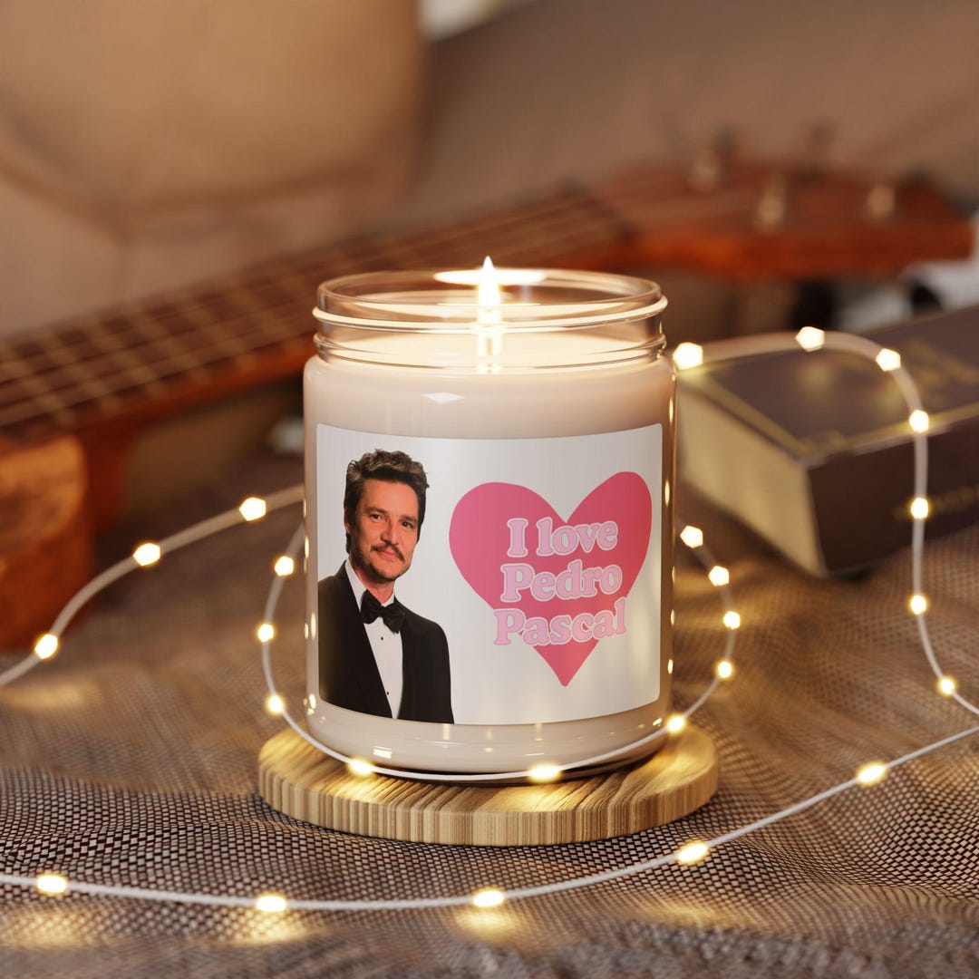 Pedro Pascal Candle: 9 Oz Scented Soy Wax Candle, Pop Culture Decor - Etsy