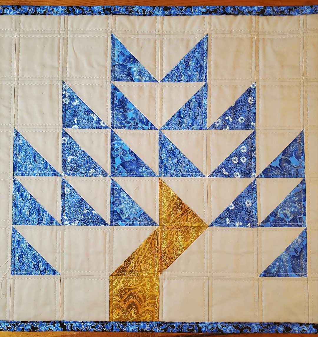 Quilted Tree of Life Table Runner With Dark Border - Etsy