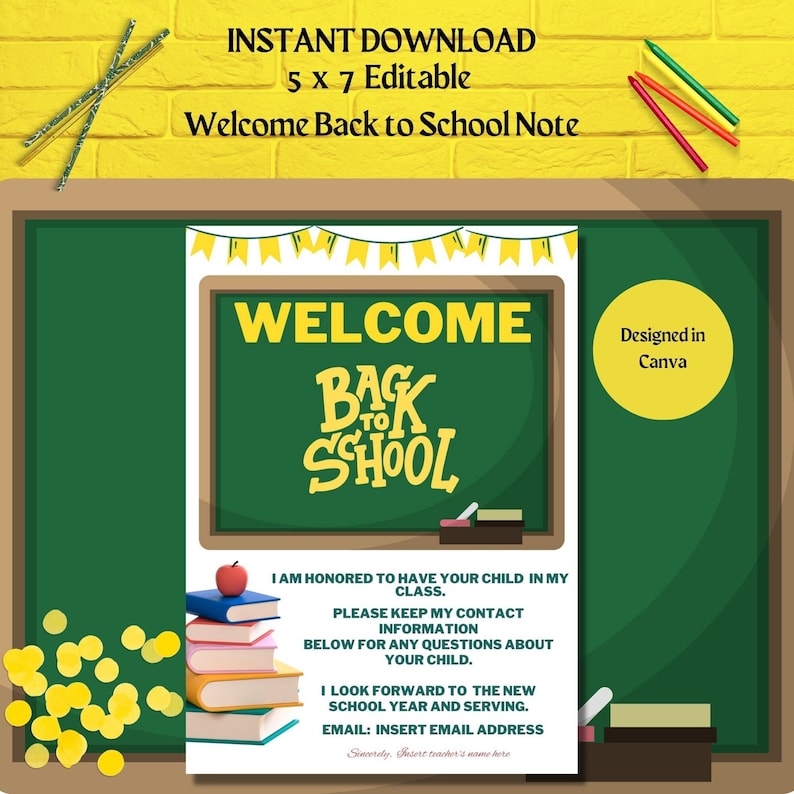 Welcome Back to School Editable Template-instant Download-5x7-for ...