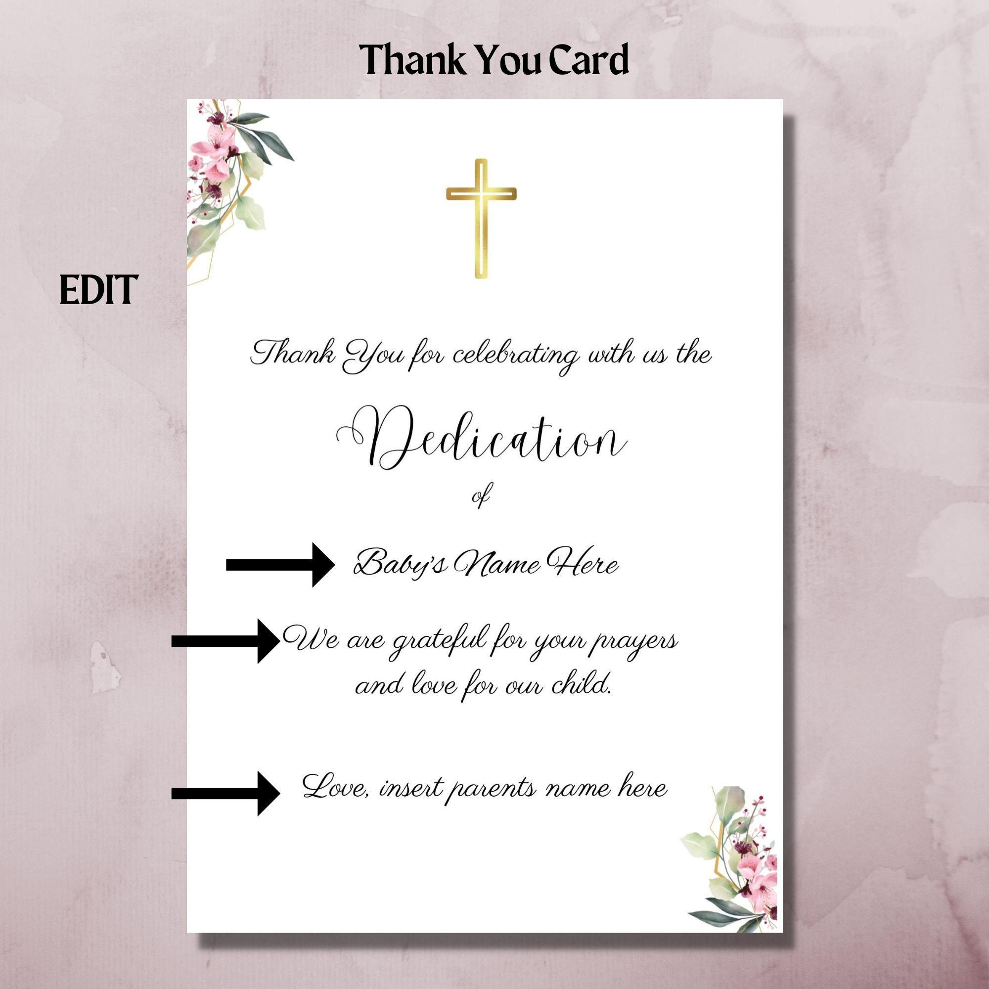 Baby Dedication Invitation-thank You-keepsake Bundle-instant Access ...