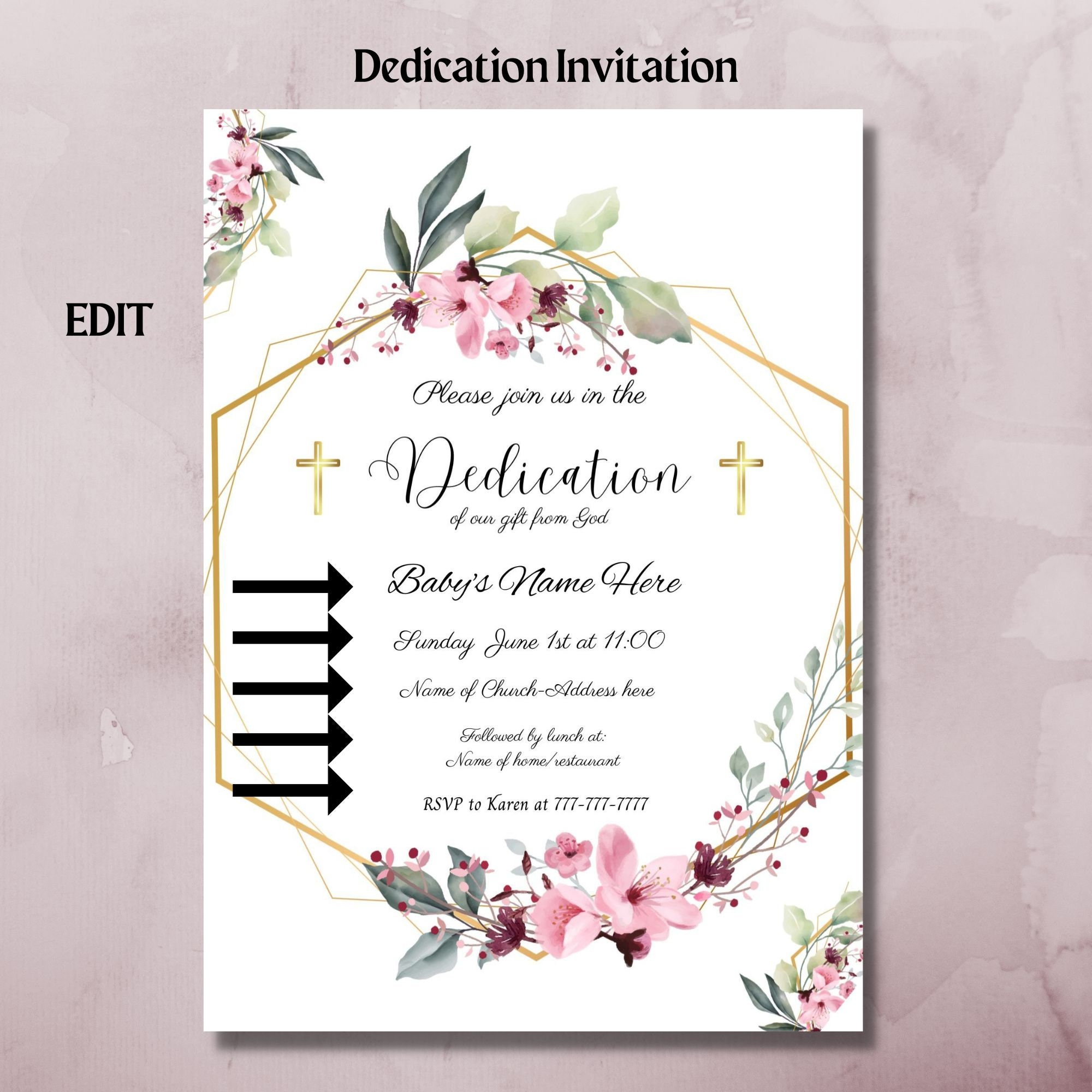 Baby Dedication Invitation-thank You-keepsake Bundle-instant Access ...