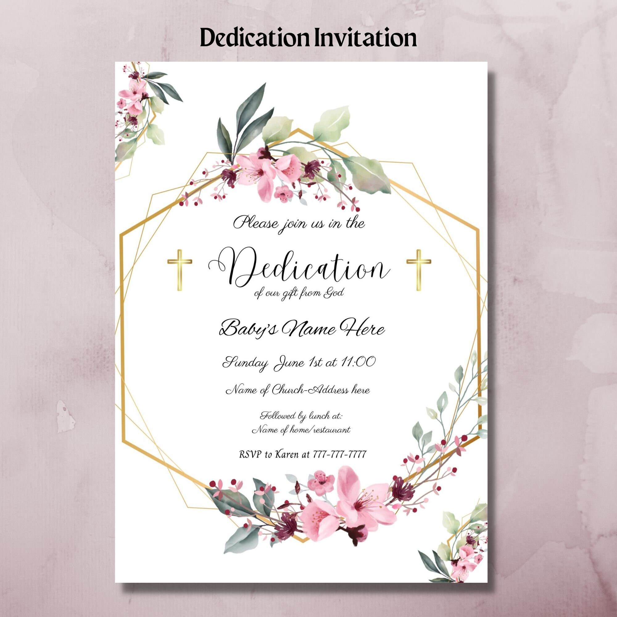 Baby Dedication Invitation-thank You-keepsake Bundle-instant Access ...
