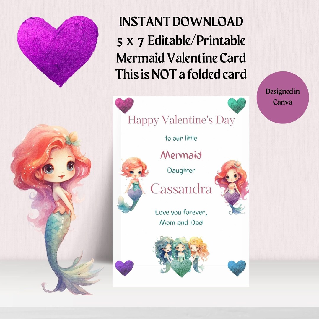 Editable-personalized Happy Valentine's Day Card-5x7-instant Download ...