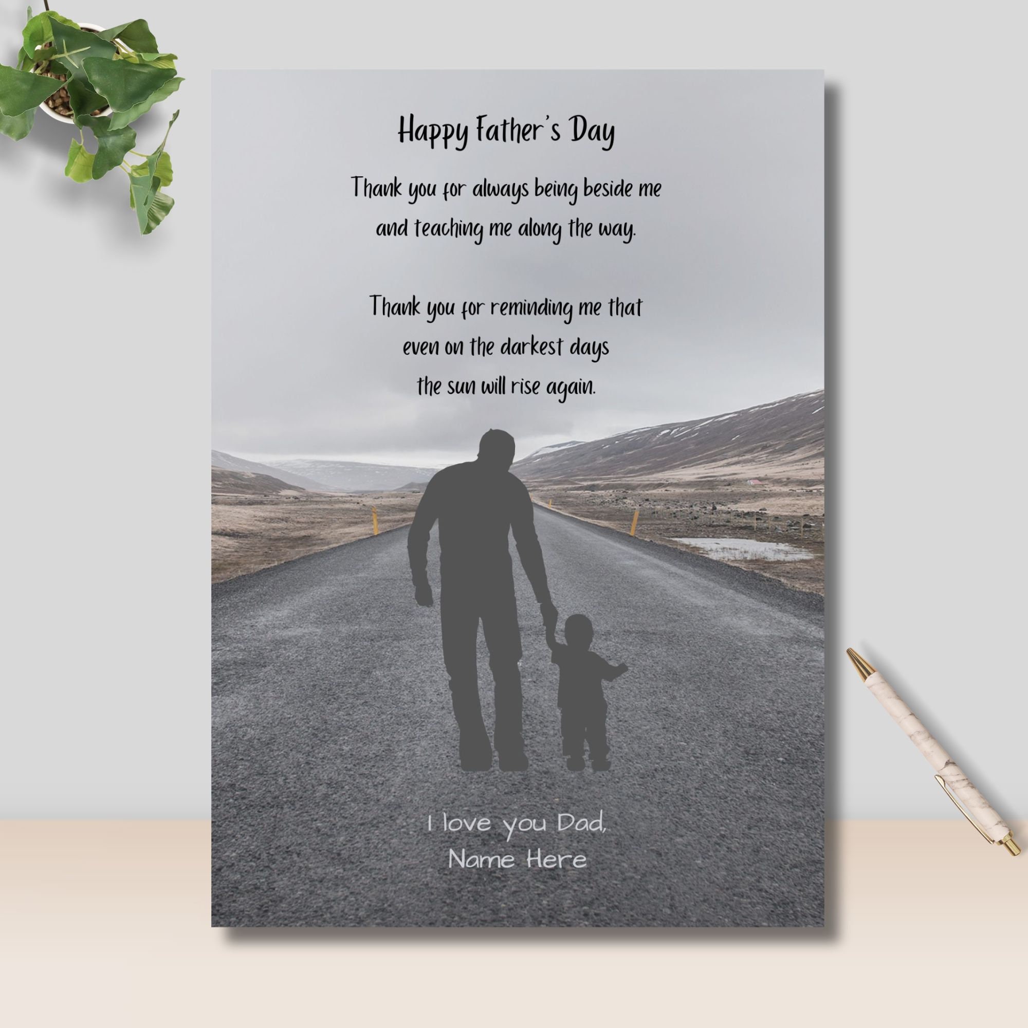 Editable Father's Day Card for Dad-printable- 5x7-instant Download ...