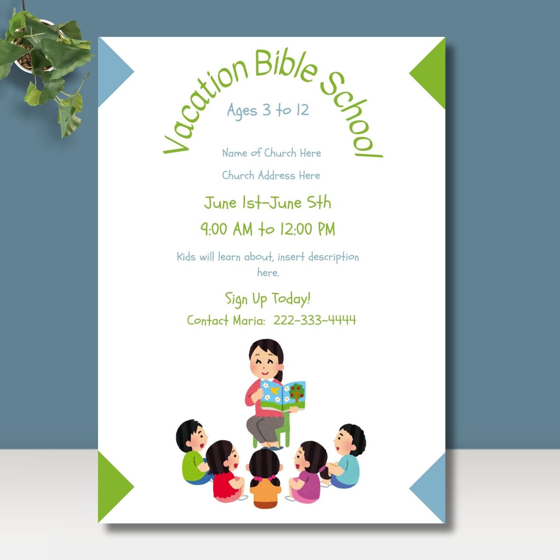 Vacation Bible School Invitation-instant Download-5x7-editable ...
