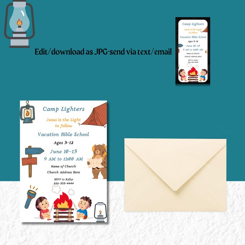 VBS Invitation-camp Lighters-instant Download-5x7-editable-printable ...