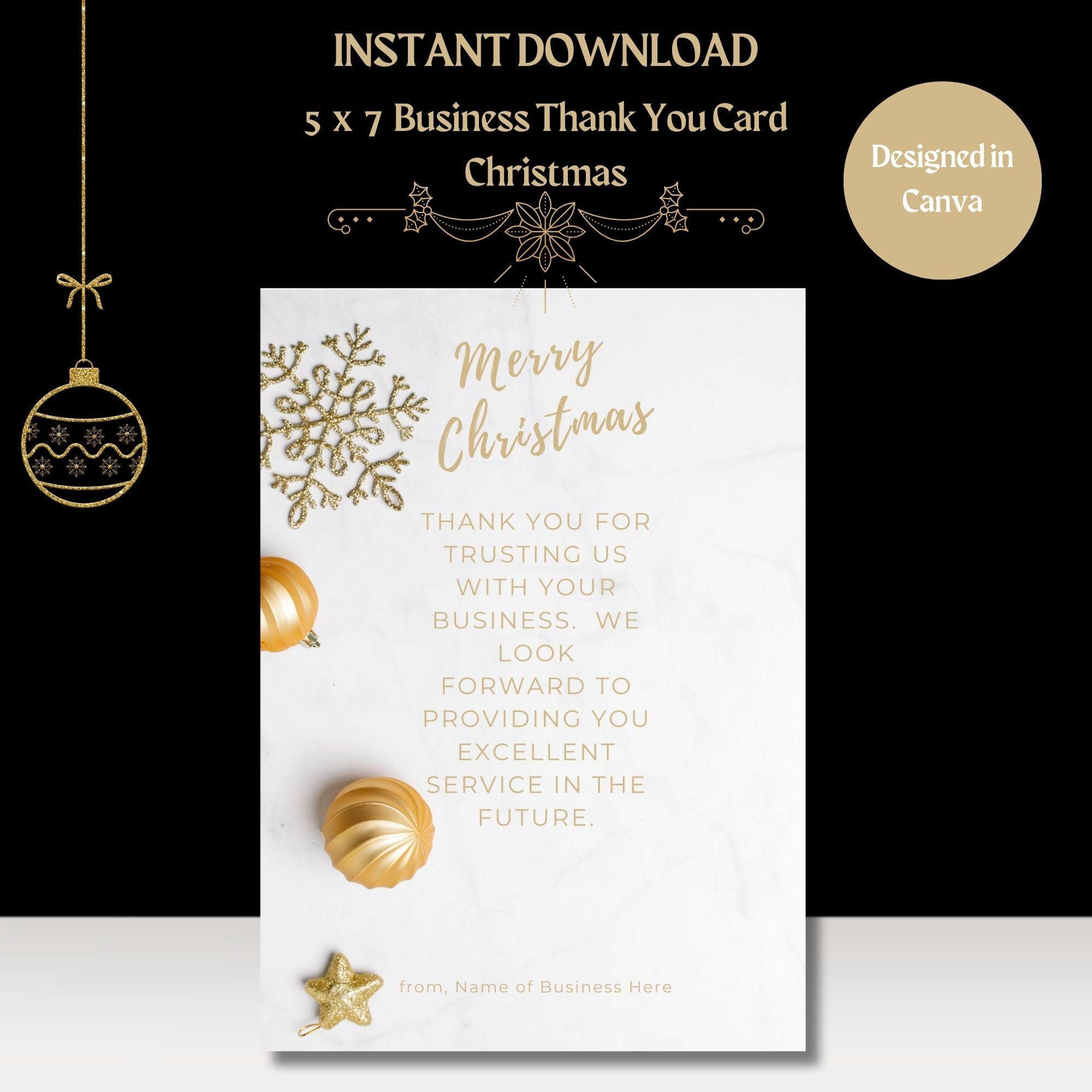 Editable Customer Appreciation Christmas Card-printable-5x7-instant ...