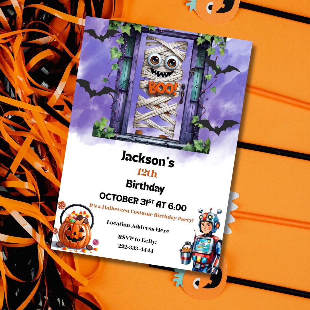Halloween Birthday Party Invitation-5x7-editable-printable-instant ...