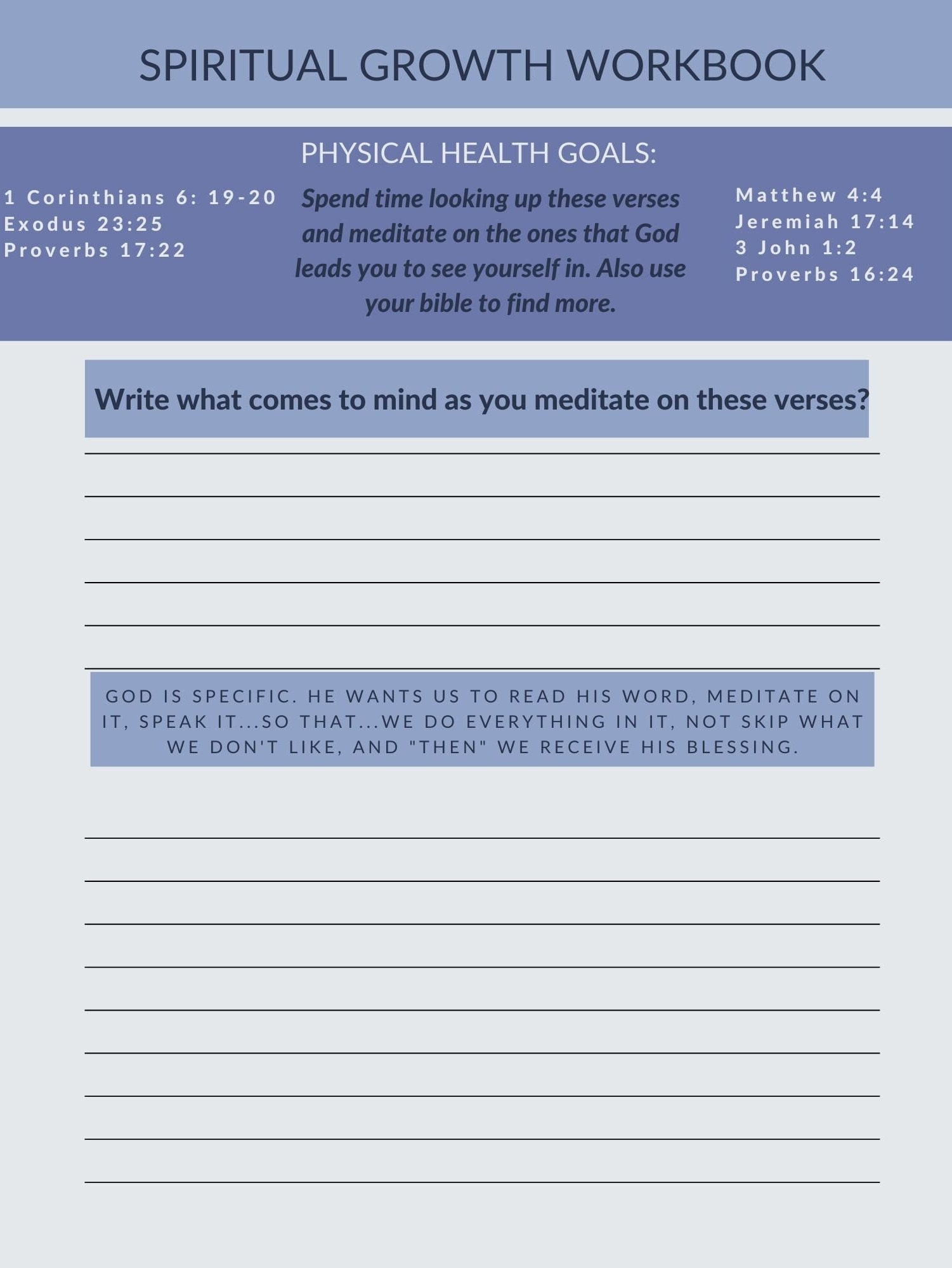 The Spiritual Growth Workbook-instant DOWNLOAD Guided Spiritual Growth ...