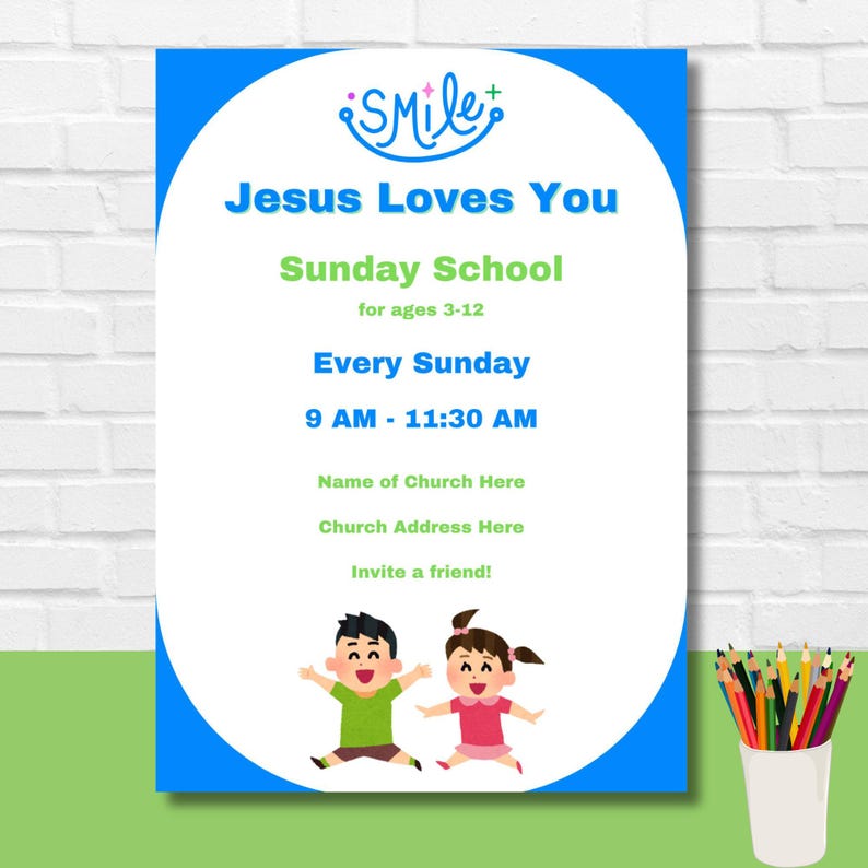 Sunday School Invitation-instant Download-5x7-editable-printable-church ...