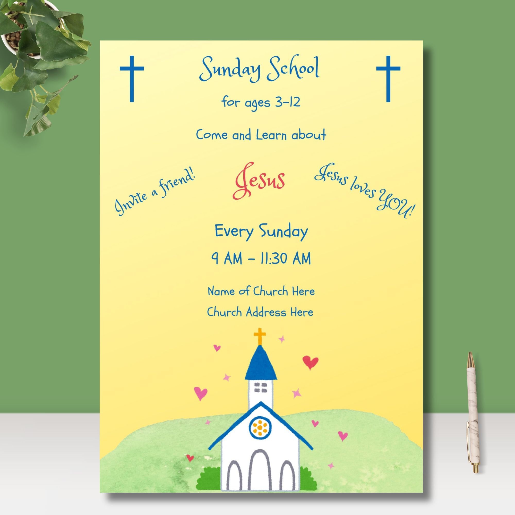 Editable Sunday School Invitation-instant Download-5x7-printable-vbs ...