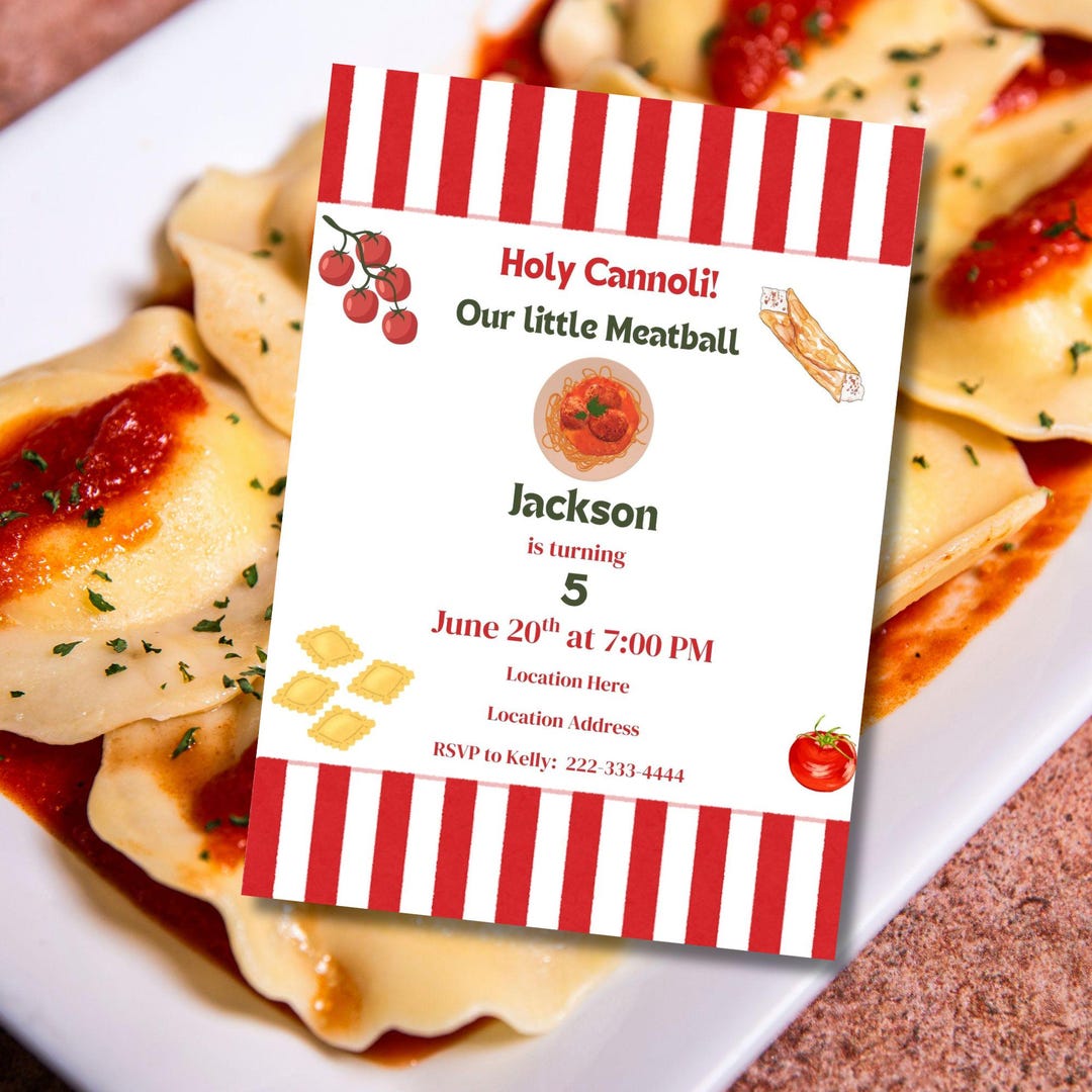 Holy Cannoli Birthday Invitation-editable-printable-(5x7, INSTANT ...