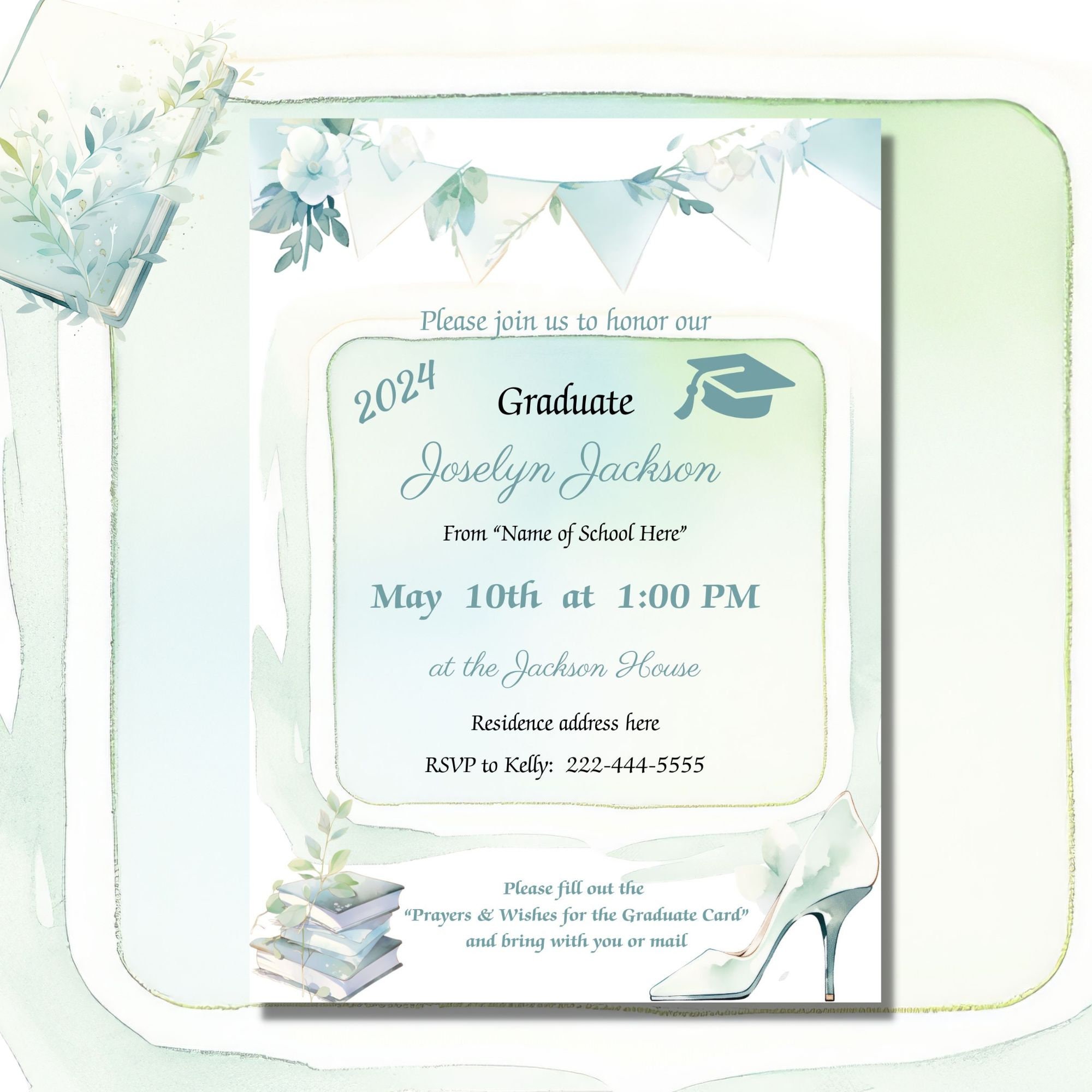 Editable 2024 Graduation Party Invitation Template-plus Bonus- INSTANT ...
