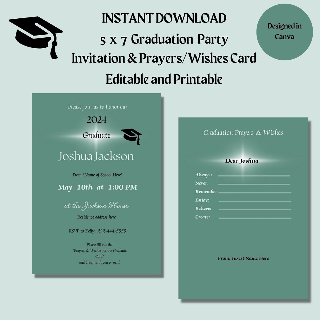 Editable 2024 Graduation Party Invitation Template-plus Bonus- INSTANT ...